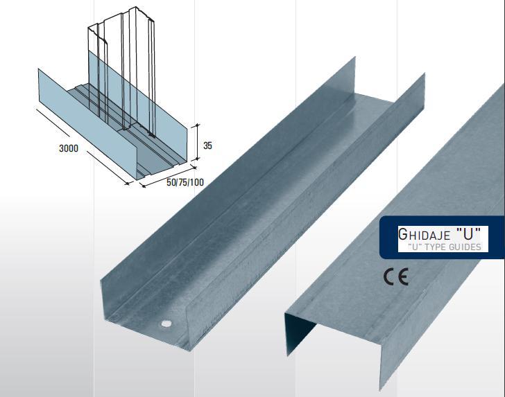 U type guides according to UNI